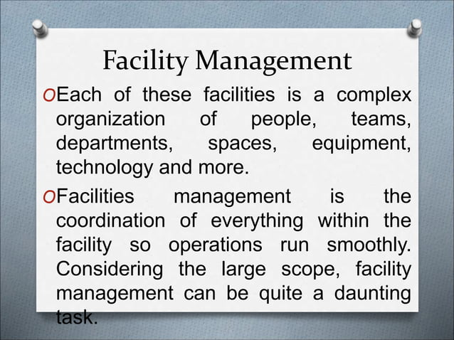 Introduction to Facilities Management | PPT | Business Operations ...