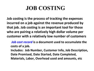 Job Costing & ABC costing | PPT
