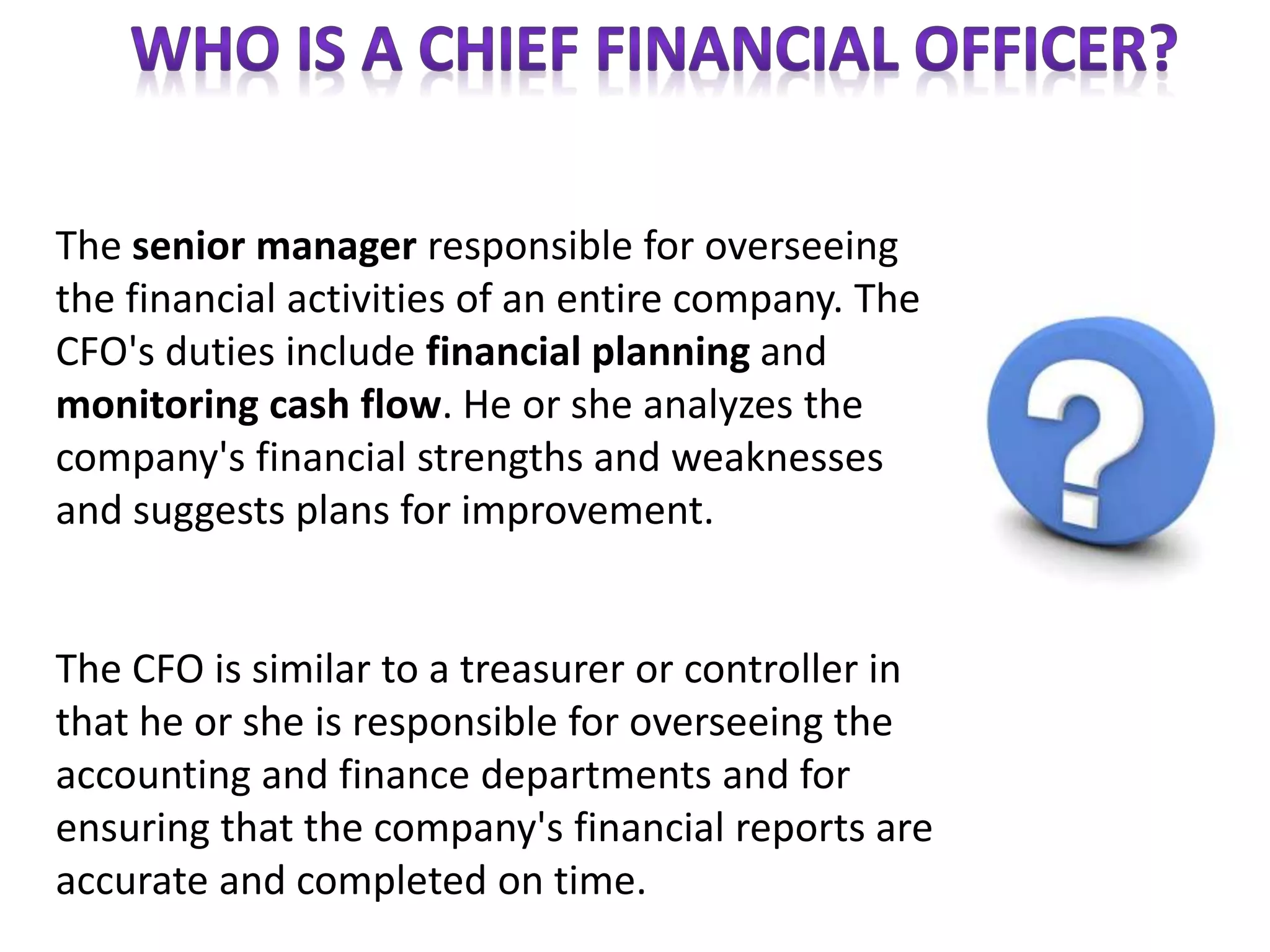 Role of a CFO | PPTX