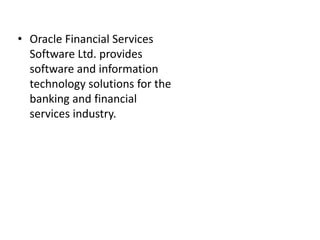 Oracle Financial Software Investment Pitch | PPTX