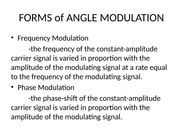 Frequency Modulation - Its Fundamental Concepts | PPTX