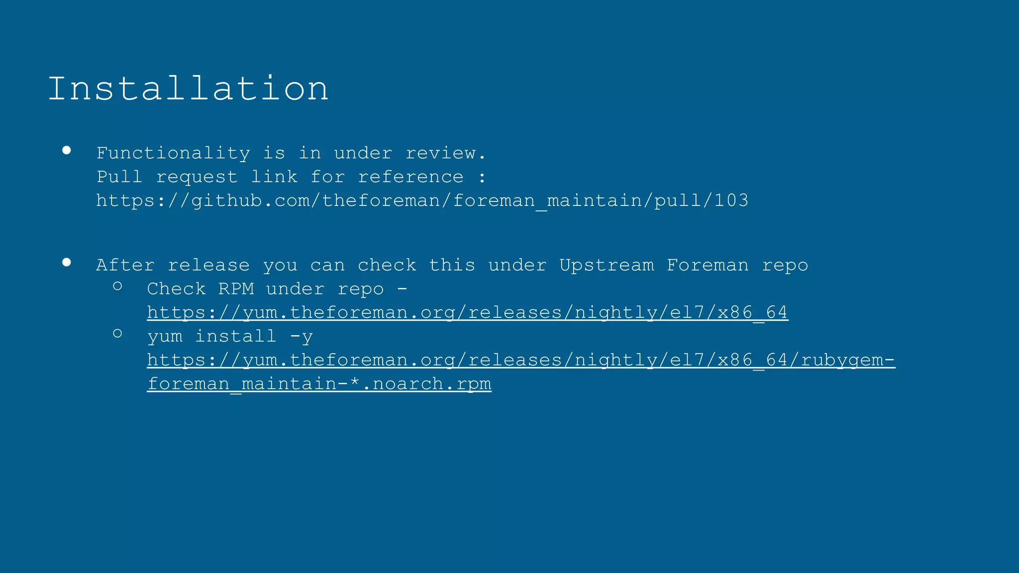 Introduction to Foreman Maintain | ODP