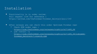 Introduction to Foreman Maintain | ODP