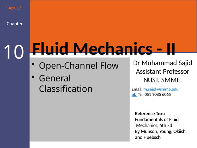 FM-II Week07 OpChannel Open-Channel Flow General Classification.pptx