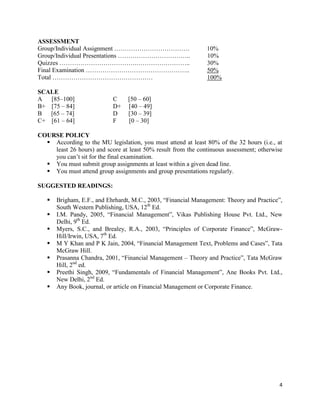Fm mba course plan | PDF