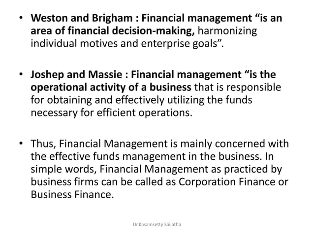 Financial Management- module-1 | PDF | Business Accounting & Finance ...