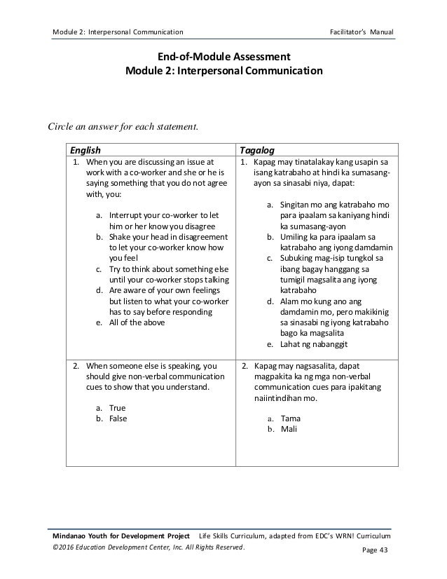 MyDev Life Skills module-2-interpersonal-communication MyDev Life Skills module-2-interpersonal-communication