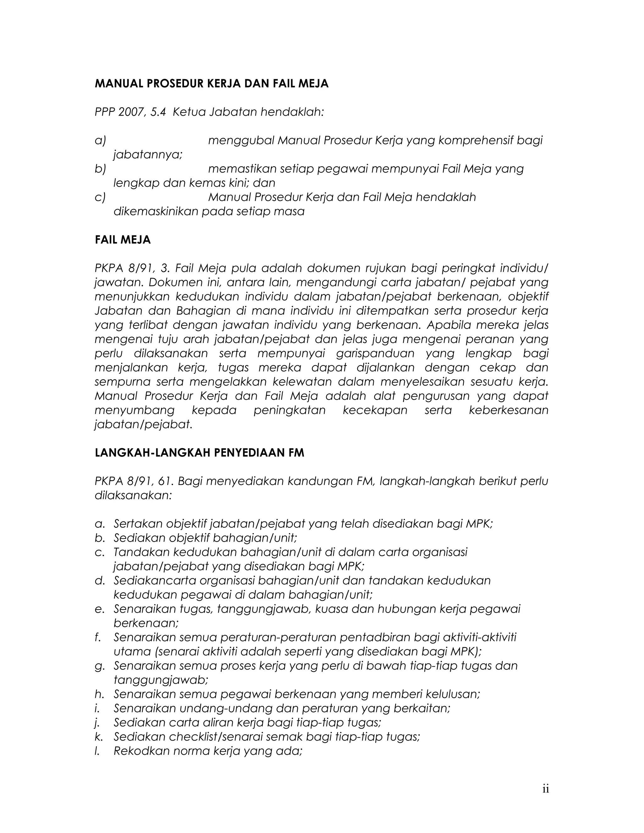 Fail Meja - Panduan Penyediaan | DOC