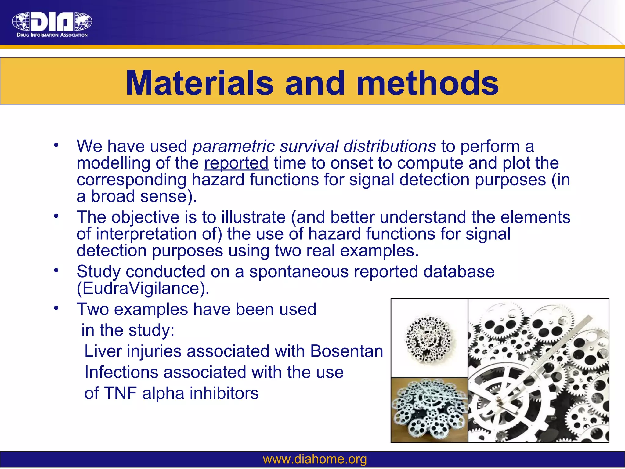 Quantitative Methods Of Signal Detection Parametric Modelling Of The Time To Onset Of Adverse