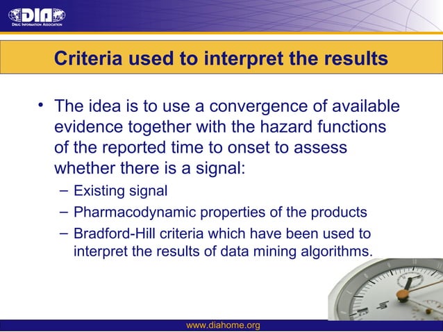 Quantitative Methods Of Signal Detection Parametric Modelling Of The Time To Onset Of Adverse