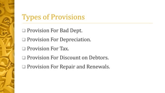 Provisions in Accounting and Treatment Thereof. | PPT