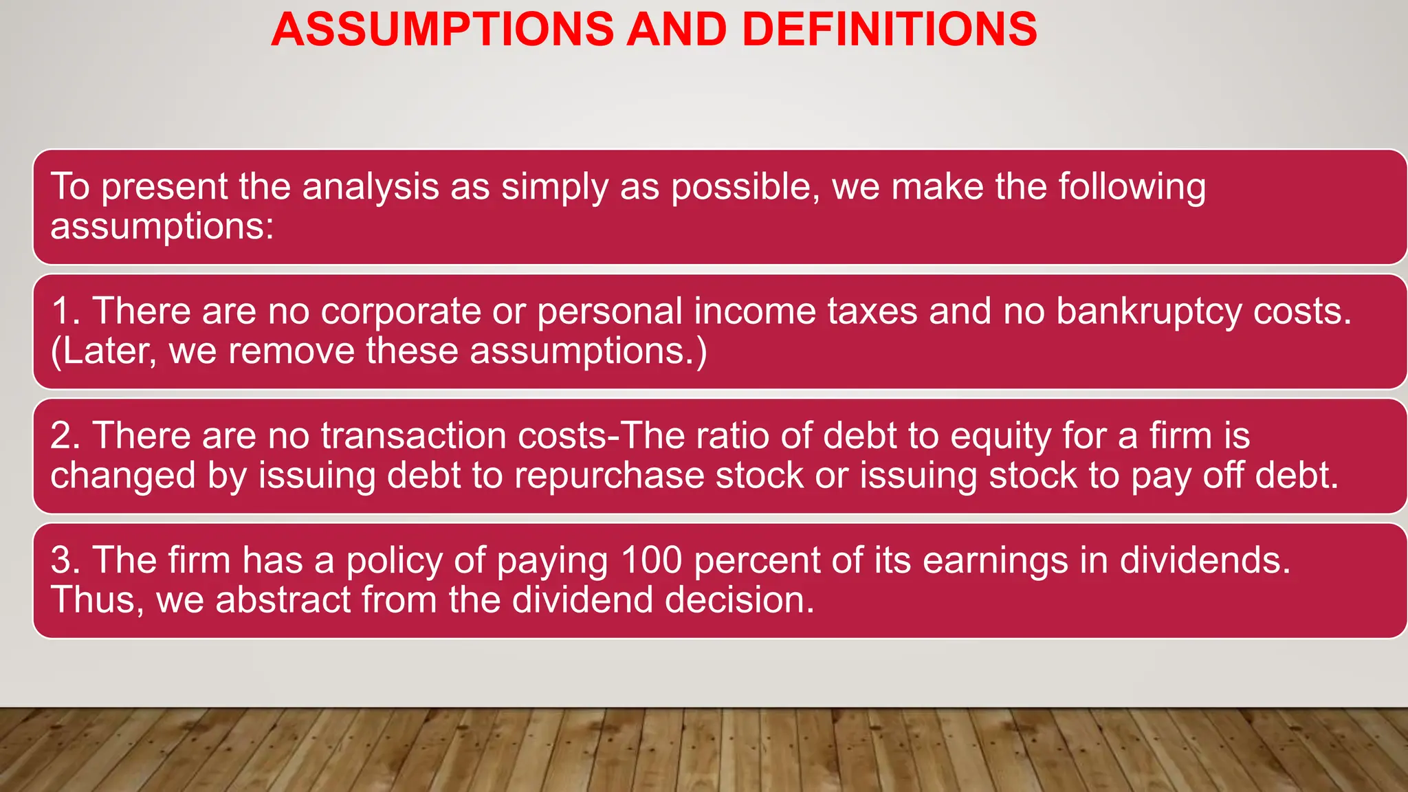 Capital structure theories - NI Approach, NOI approach & MM Approach | PPTX