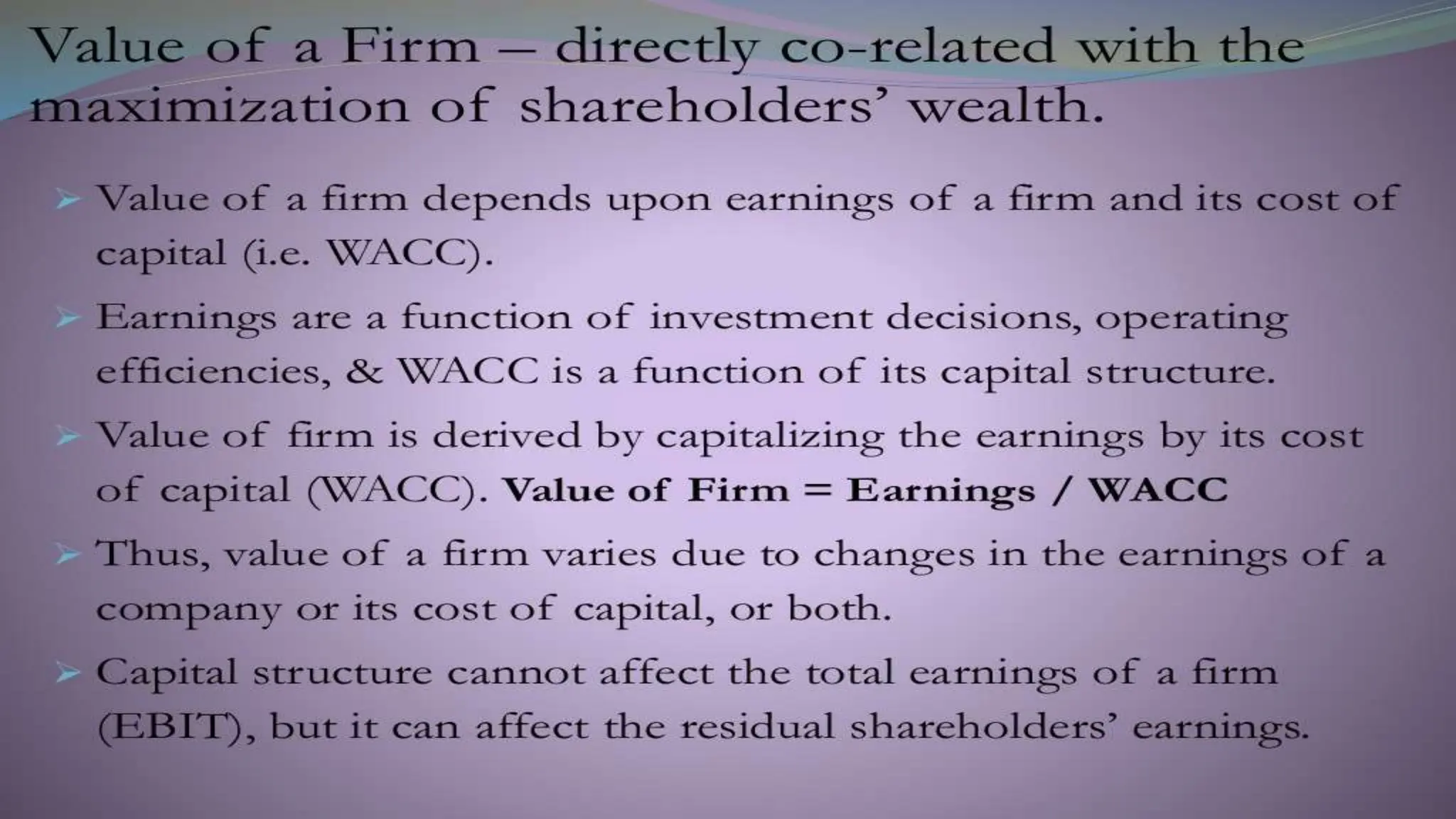 Capital structure theories - NI Approach, NOI approach & MM Approach | PPTX