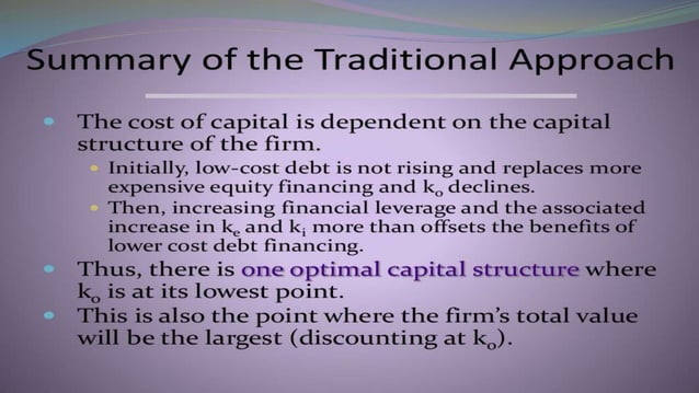 Capital structure theories - NI Approach, NOI approach & MM Approach | PPTX