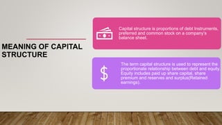 Capital structure theories - NI Approach, NOI approach & MM Approach | PPTX