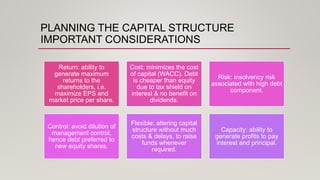 Capital structure theories - NI Approach, NOI approach & MM Approach | PPTX