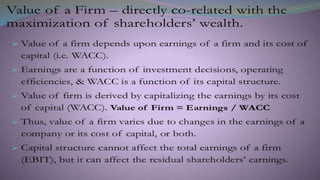 Capital structure theories - NI Approach, NOI approach & MM Approach | PPTX