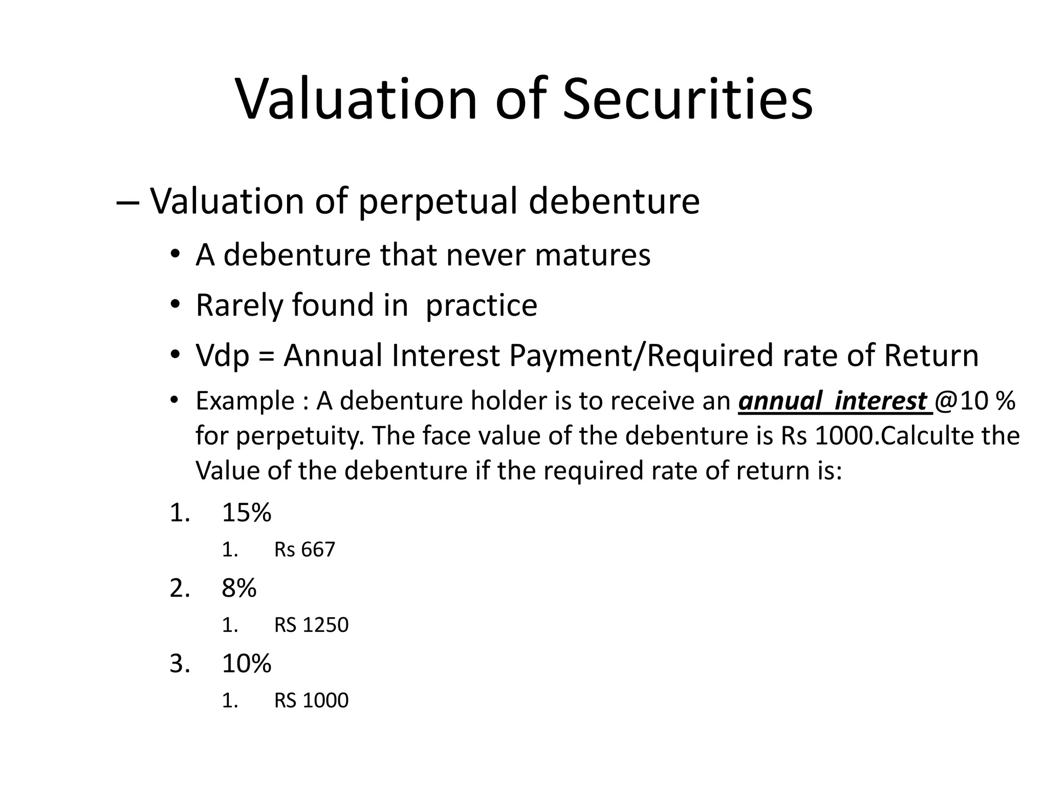 valuation of securities | PDF