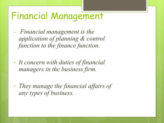 Financial Management | PPTX