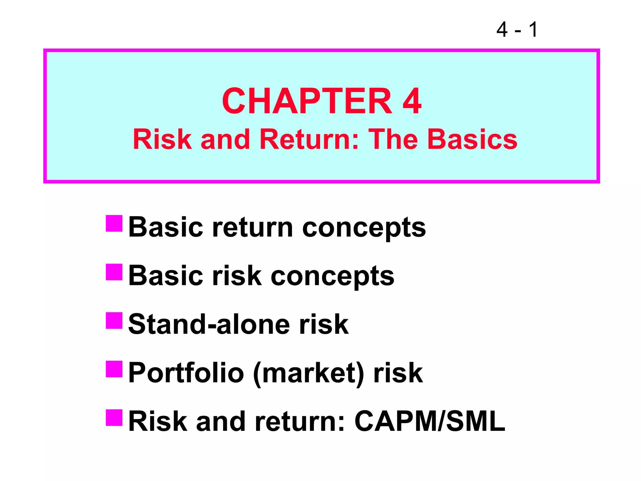 Fm11 ch 04 risk and return the basics | PPT