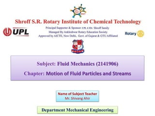 Motion of fluid particles and streams | PPTX