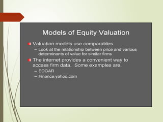 fundamental stock analysis models of equity valuation | PPTX
