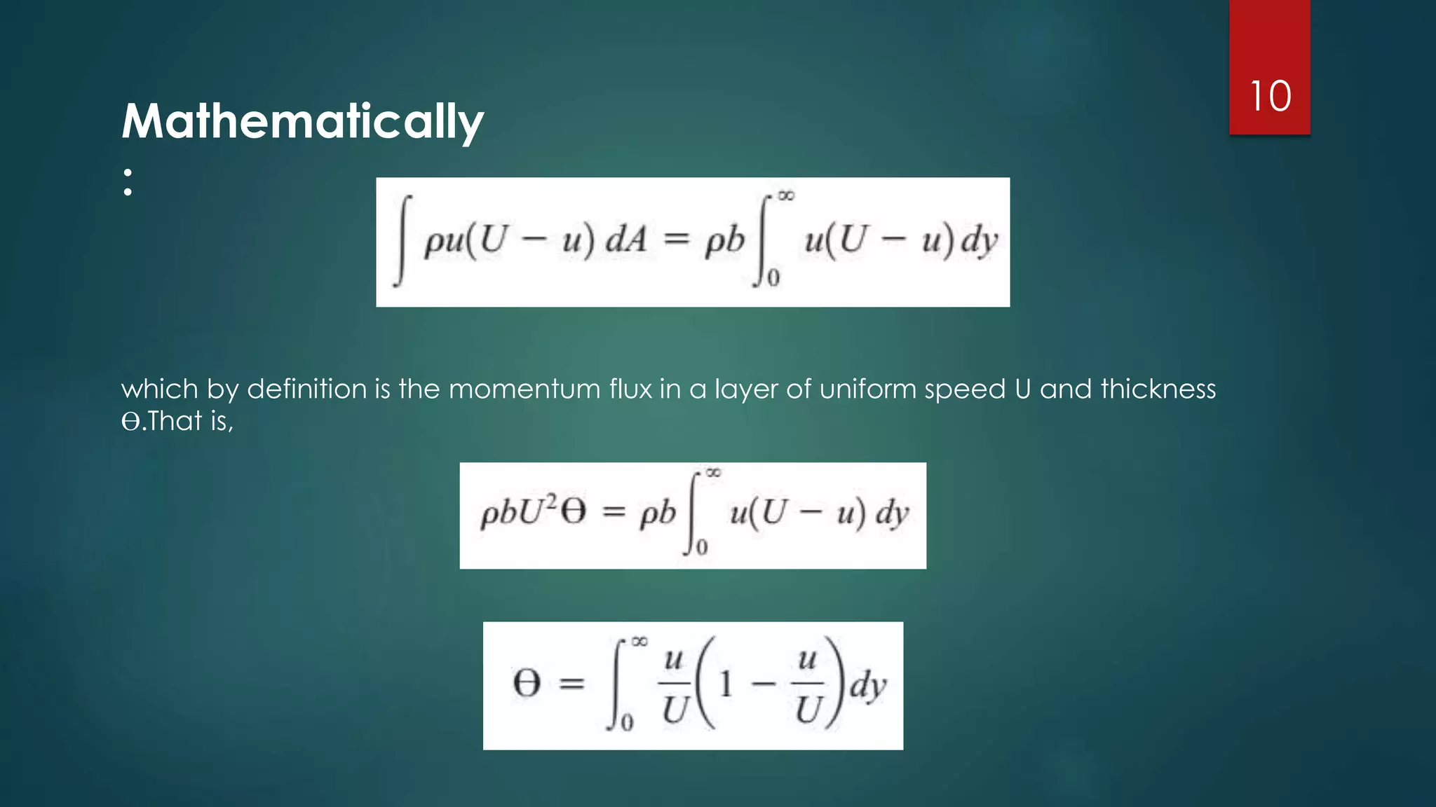 Boundary Layer Displacement Thickness & Momentum Thickness | PPTX