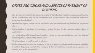 LEGAL PROCEDURES FOR THE PAYMENT OF DIVIDENT | PPTX