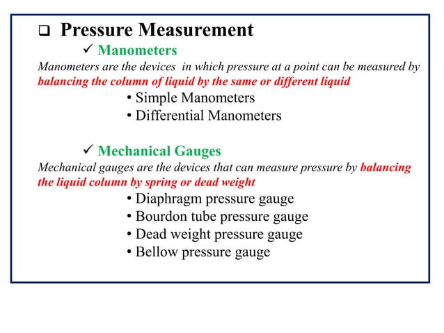 Pressure and its Measurement | PPTX | Chemistry | Science