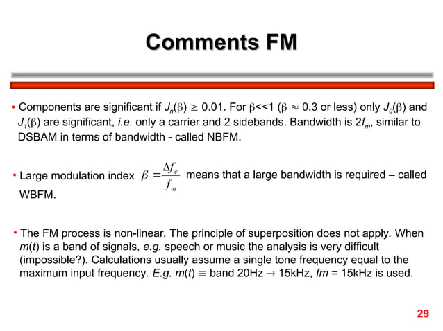 Angle Modulation and Frequency Modulation | PPT