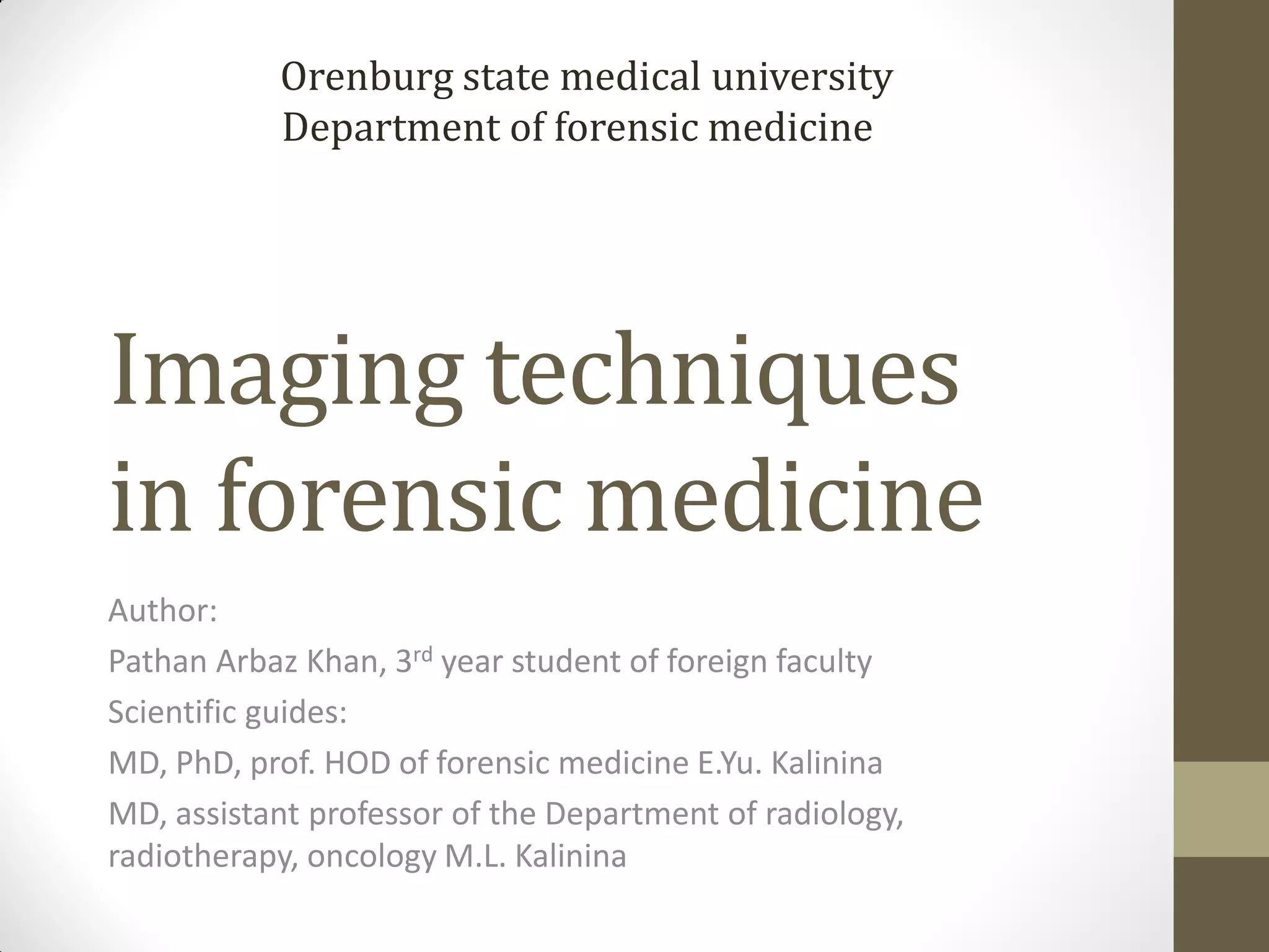 Imaging techniques in forensic medicine | PDF