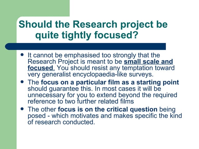 FM3 Small Scale Research: Overview | PPT
