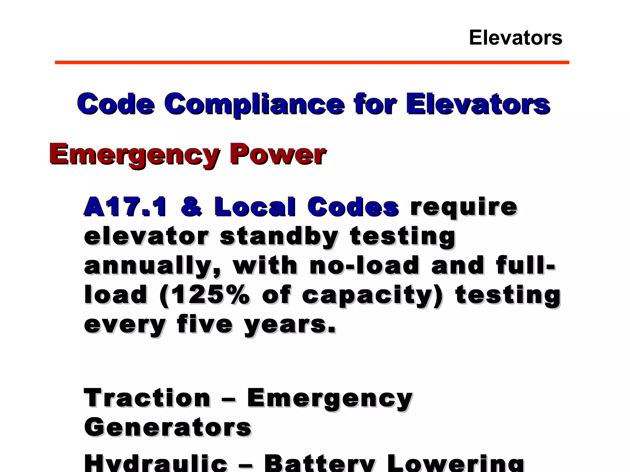 Fm 403 Mod 9 Elevators | PPT