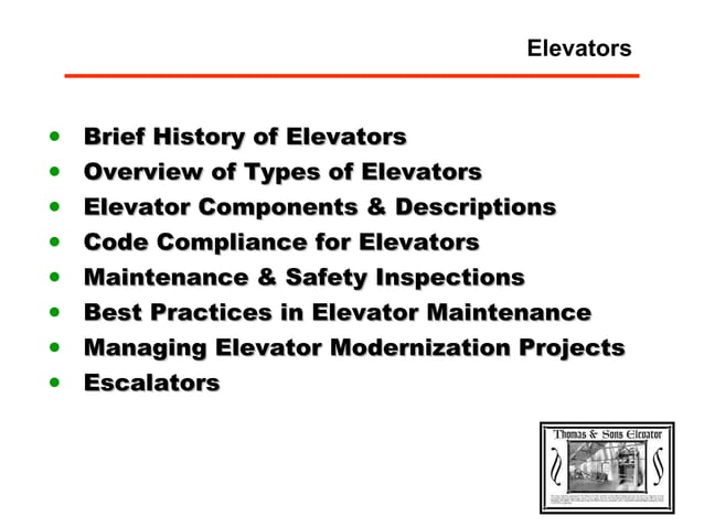 Fm 403 Mod 9 Elevators | PPT
