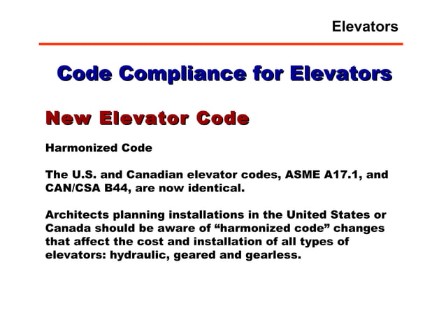 Fm 403 Mod 9 Elevators | PPT