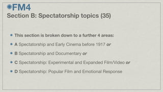 A2 Film A-Level Film Studies FM4 Spectatorship Revision | PPT