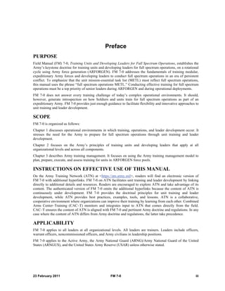 FM 7-0 Training Units and Developing Leaders for Full Spectrum ...