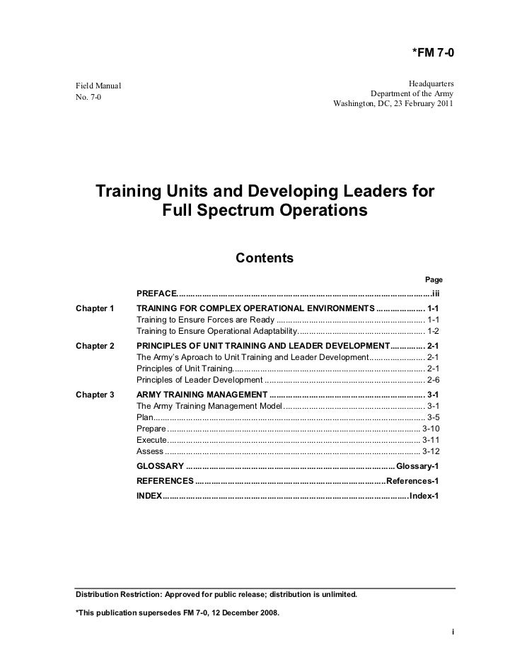 FM 7-0 Training Units and Developing Leaders for Full Spectrum Operat…