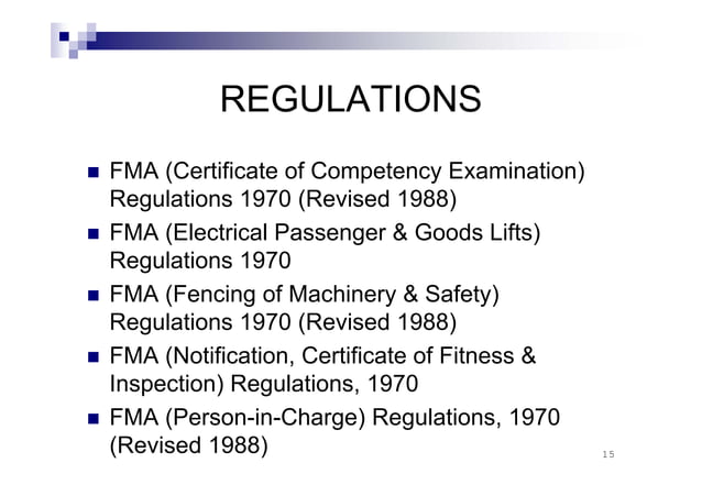 Fma 1967 & the regulations | PDF | Business | Business and Finance