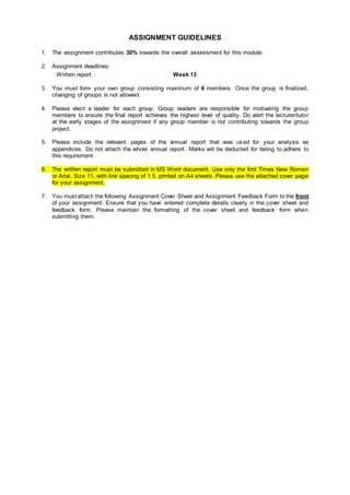 Fm august 2018 group assignment brief | PDF