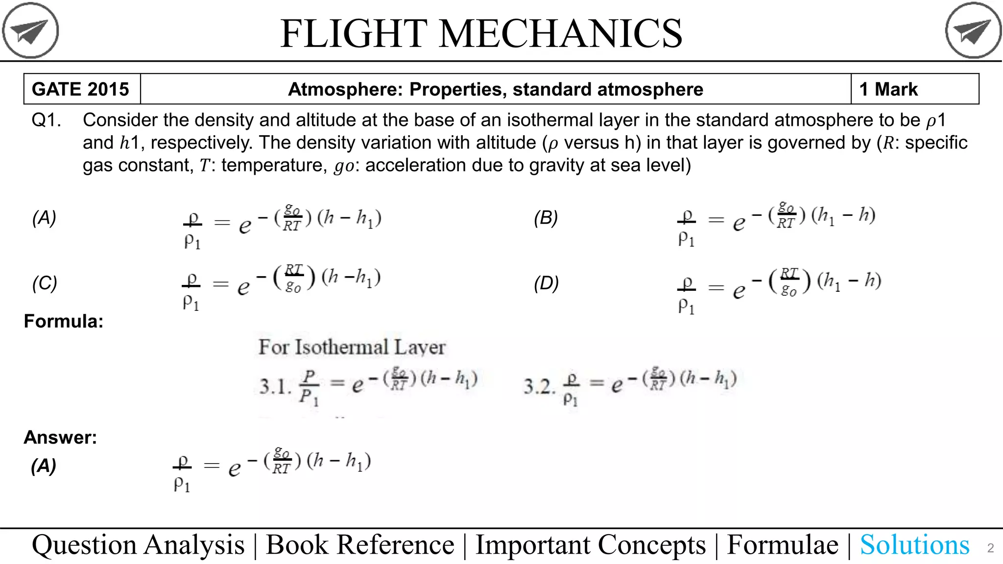 Atmosphere | Q & A | Topic wise Solutions | Question Analysis | Flight ...