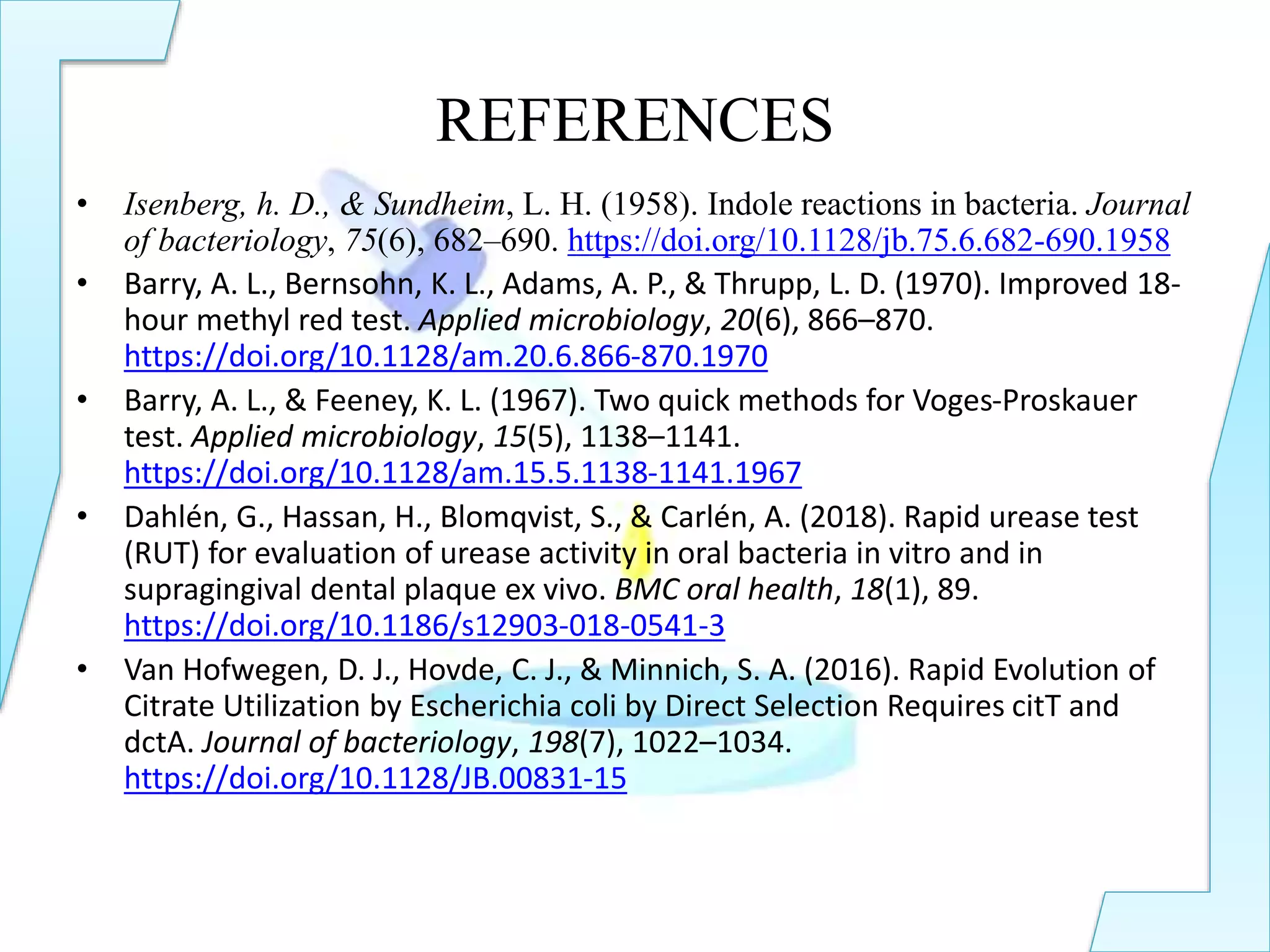 BIOCHEMICAL TEST IN MICROBIOLOGY | PPTX