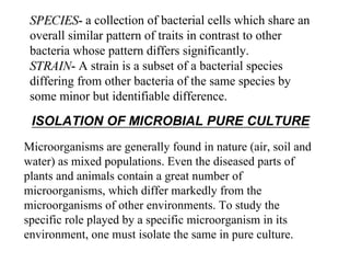 Isolation techinques for microoorganisms in microbiology | PDF ...