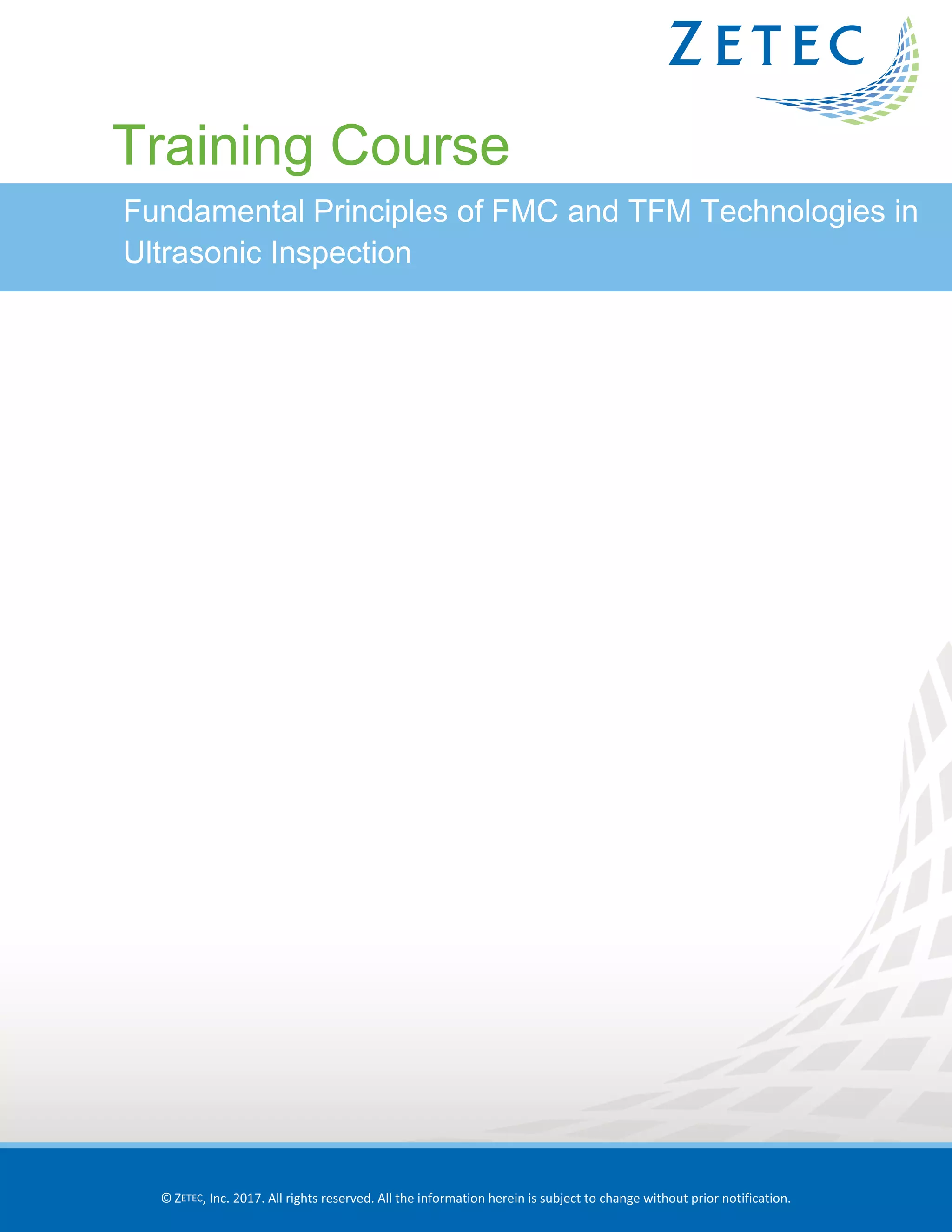 Training: Principles of Full Matrix Capture (FMC) and Total Focusing Method (TFM) in Ultrasonic ...
