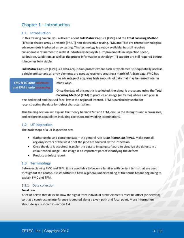 Training: Principles of Full Matrix Capture (FMC) and Total Focusing Method (TFM) in Ultrasonic ...