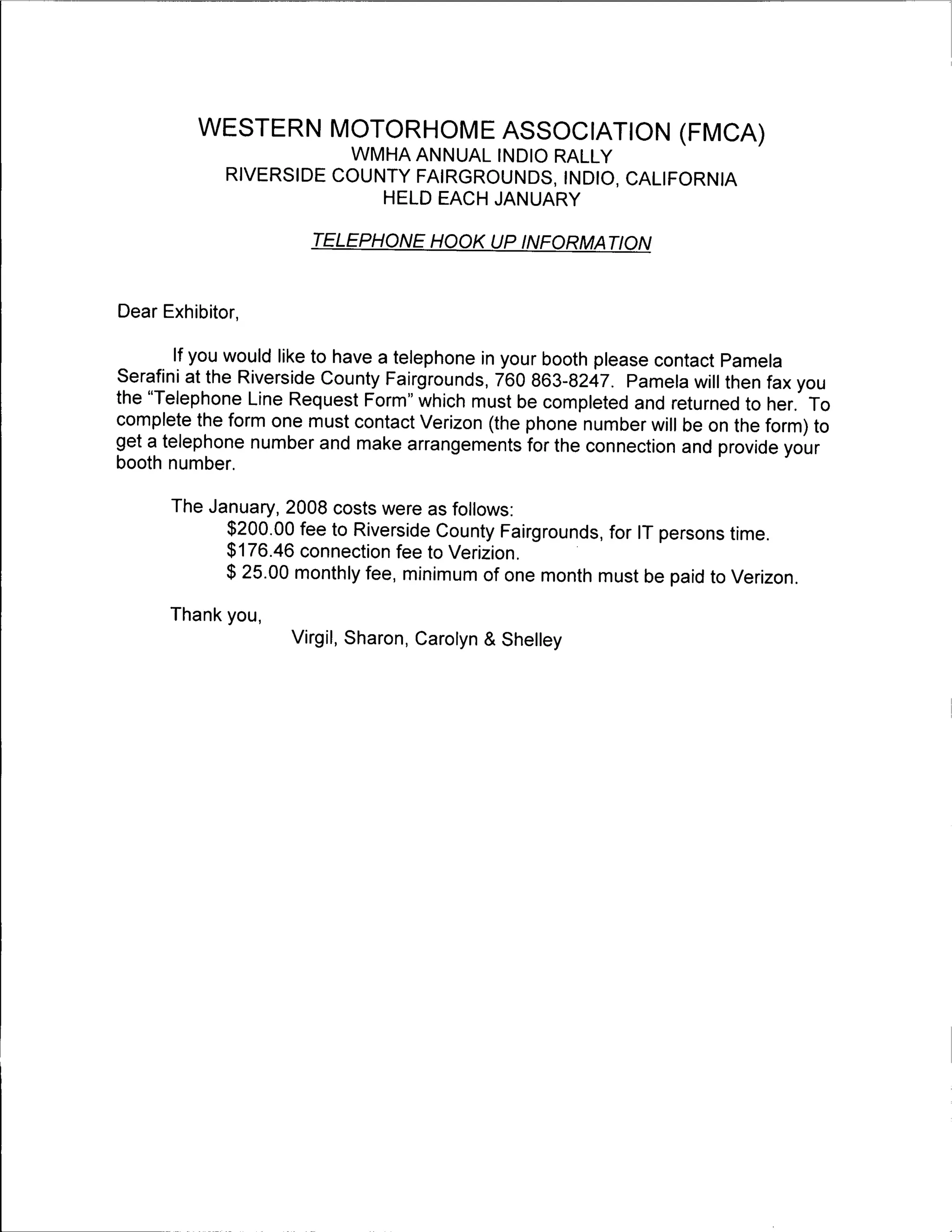 FMCA WMHA Vendor Information | PDF