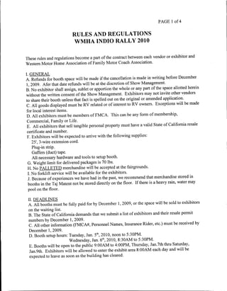 FMCA WMHA Vendor Information | PDF