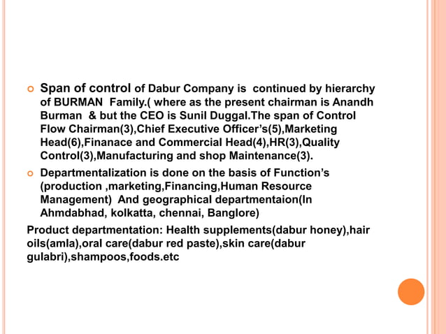 Fmcg industry- Organisation Structure