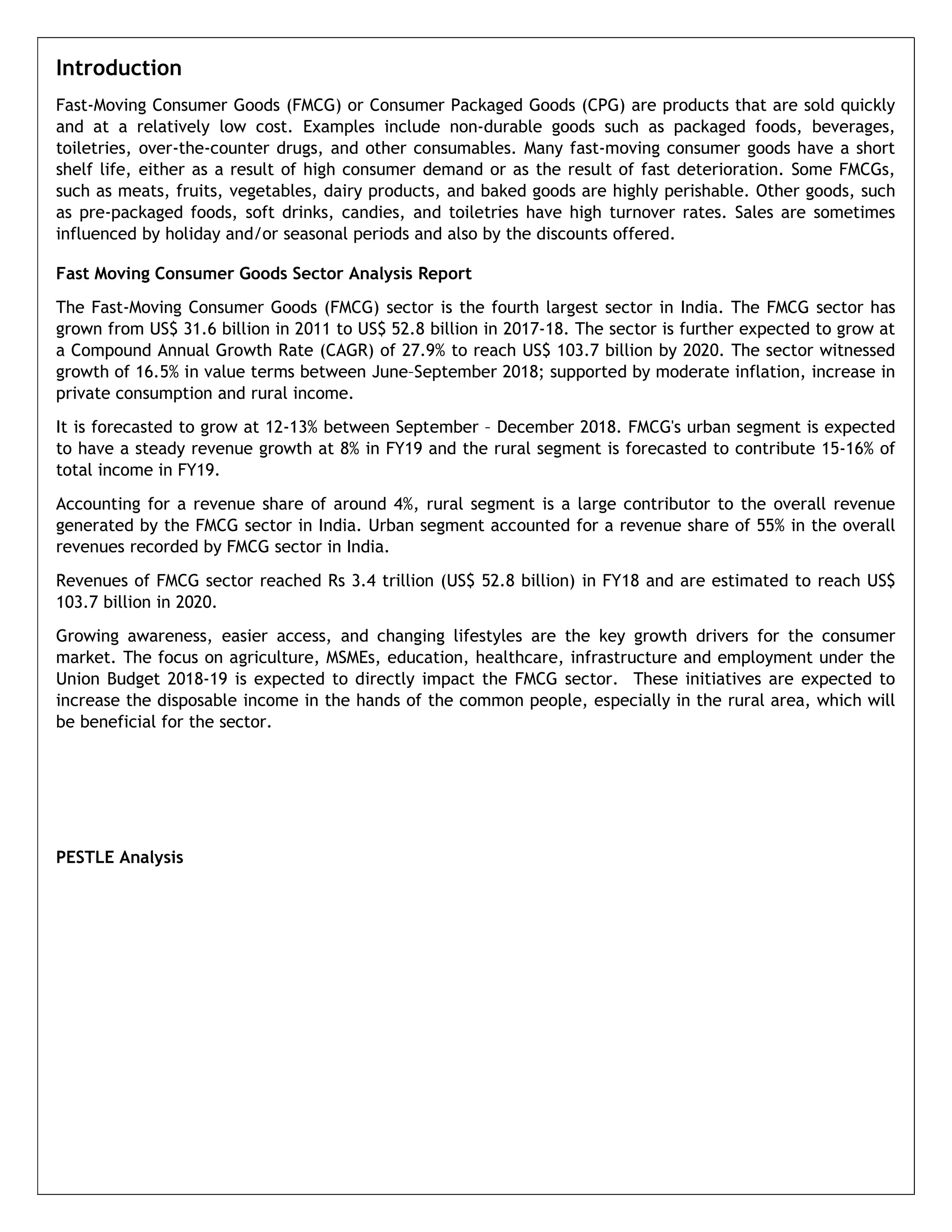 FMCG Industry Analysis | PDF