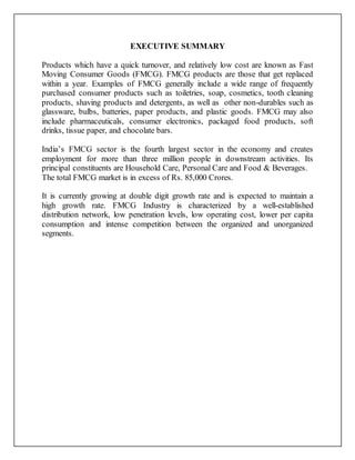 Fmcg industry analysis of fmcg industries | DOCX